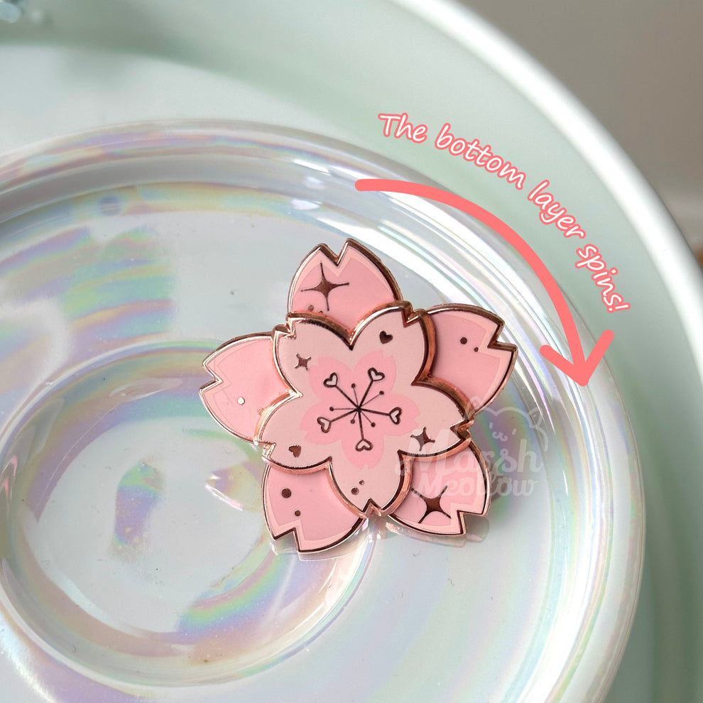 Sakura Spinning Enamel Pin – Marshmeollow