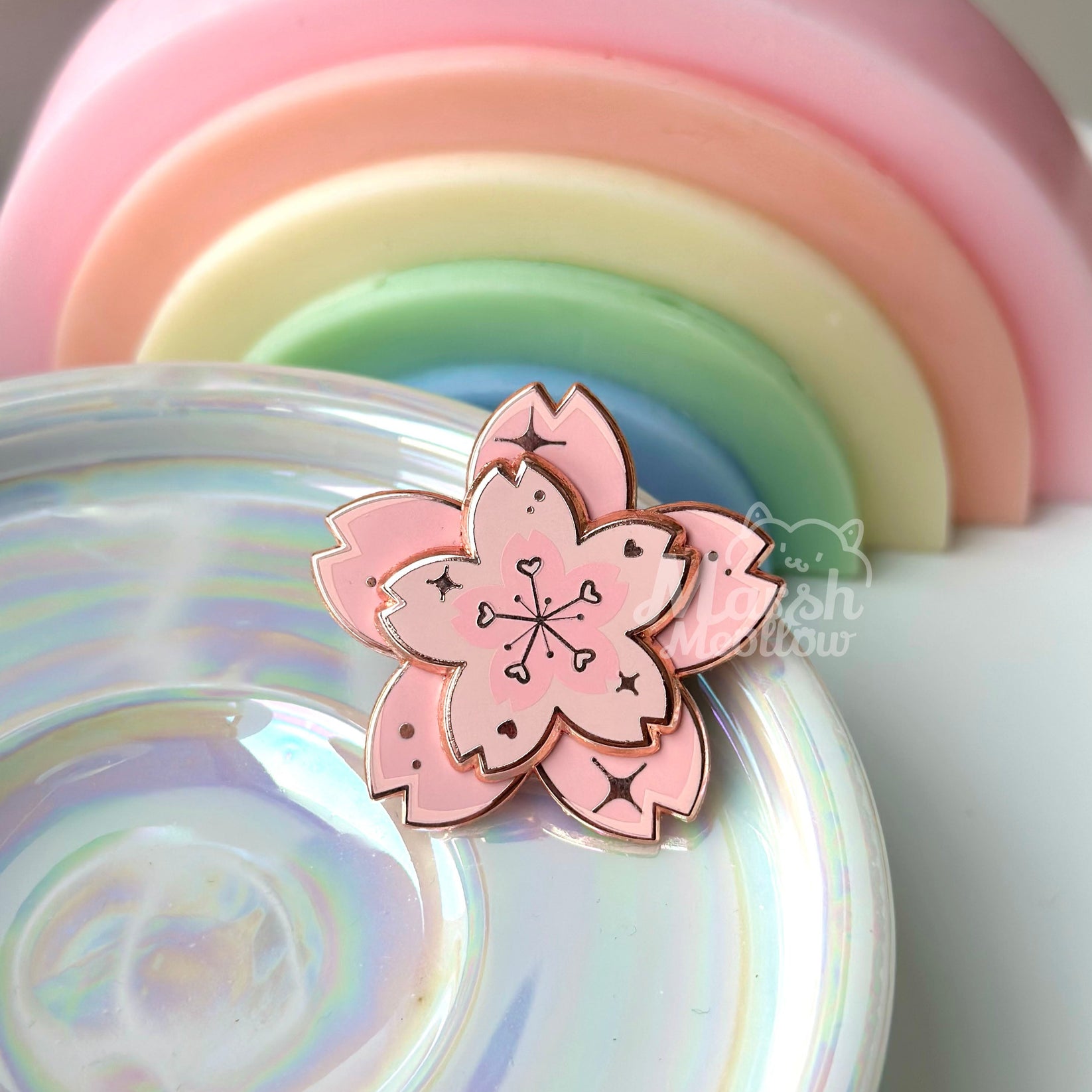 Sakura Spinning Enamel Pin – Marshmeollow